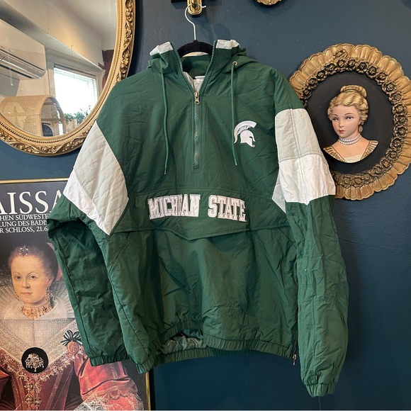 Pro Edge | Jackets & Coats | Vintage Msu 9s Pullover Puffer Jacket ...